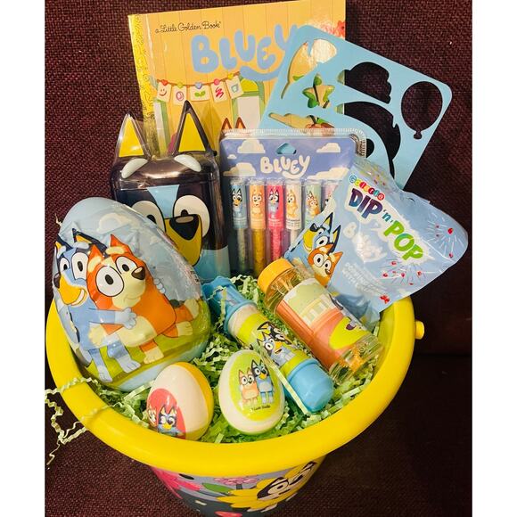 Bluey | Holiday | Bluey Large Easter Basket Bundle With Bluey Baby Race ...